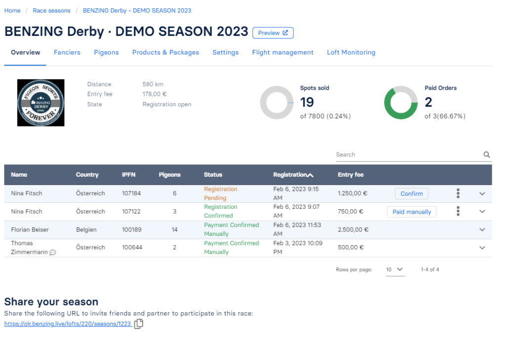 share your season – BENZING