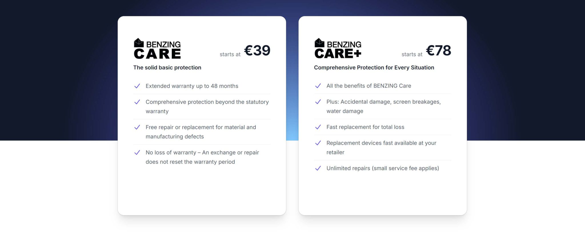 BENZING Care and Care+ – BENZING